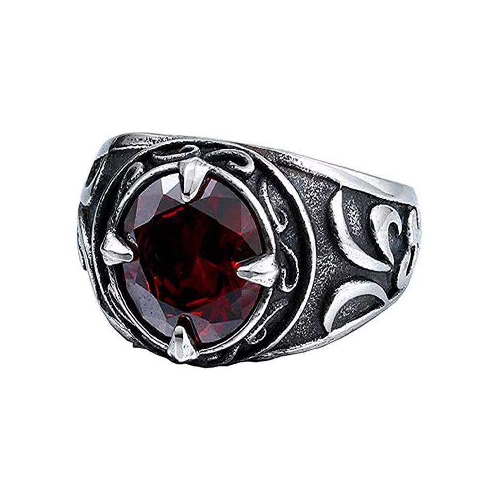 PAMTIER Men's Stainless Steel Vintage Gothic Punk Dragon Claw Gemstone ...