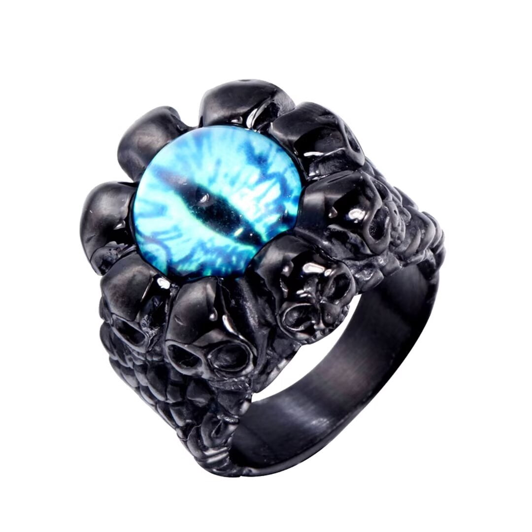 PAMTIER Men's Stainless Steel Vintage Gothic Punk Ghost Skull Head Evil ...
