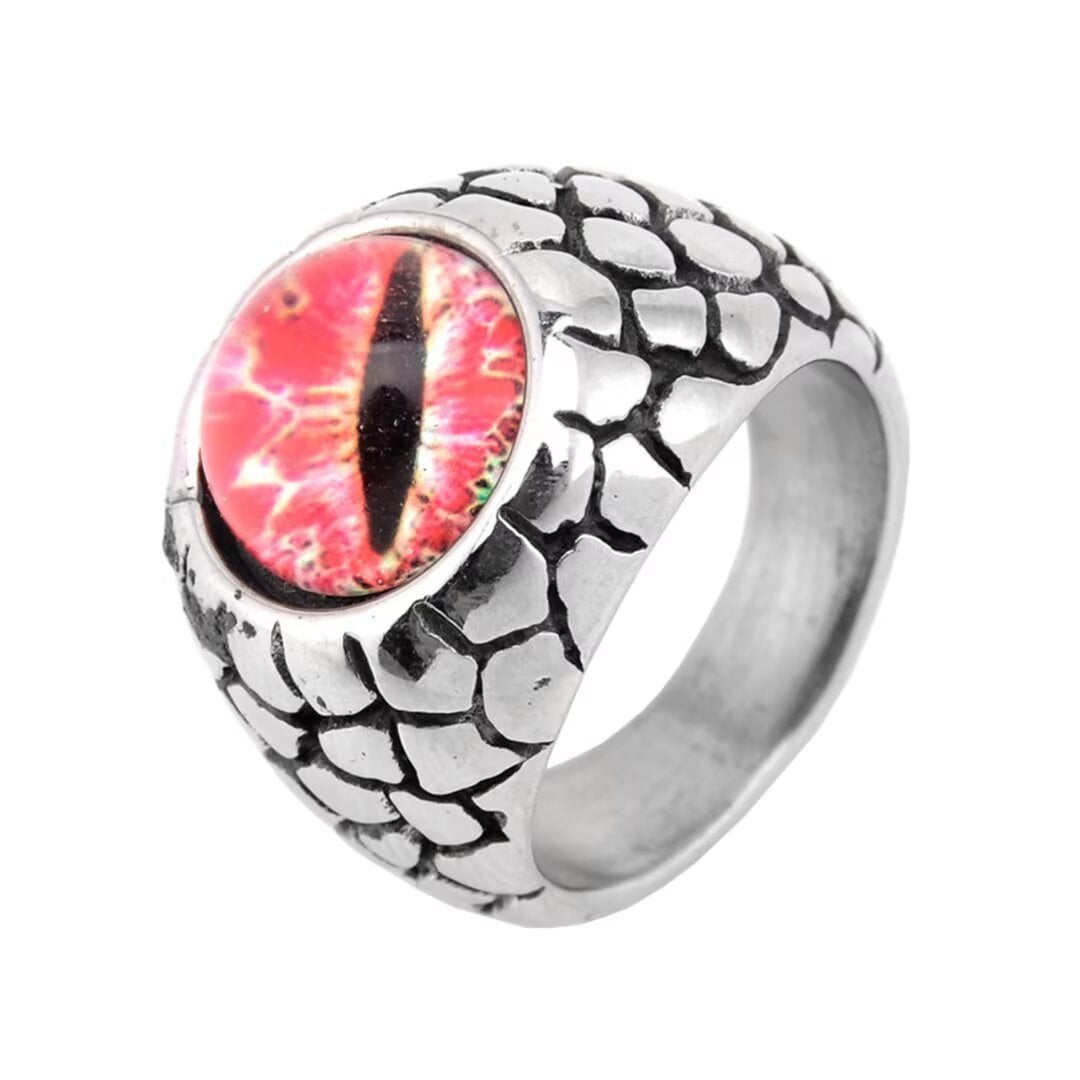 PAMTIER Men's Stainless Steel Vintage Gothic Punk Ground Crack Ghost ...