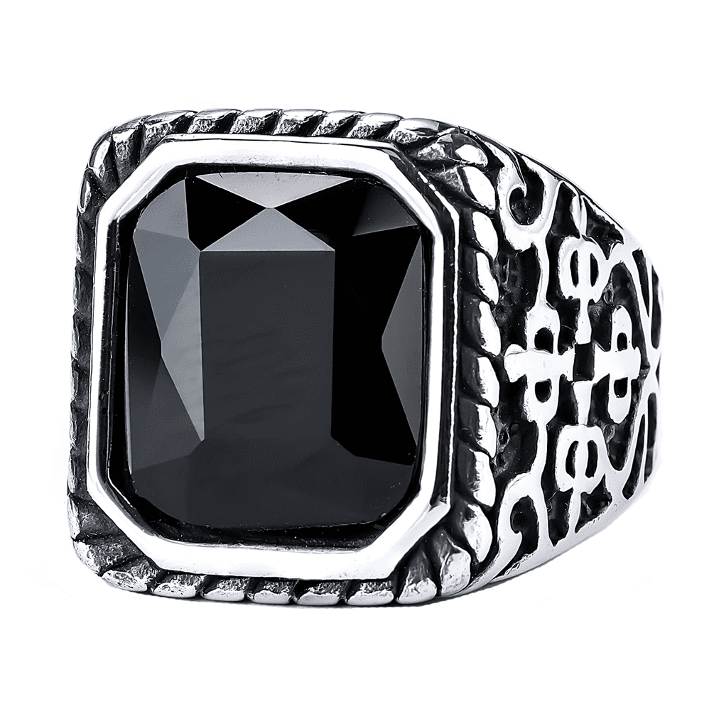 PAMTIER Men's Stainless Steel Vintage Personality Trendy Mysterious ...