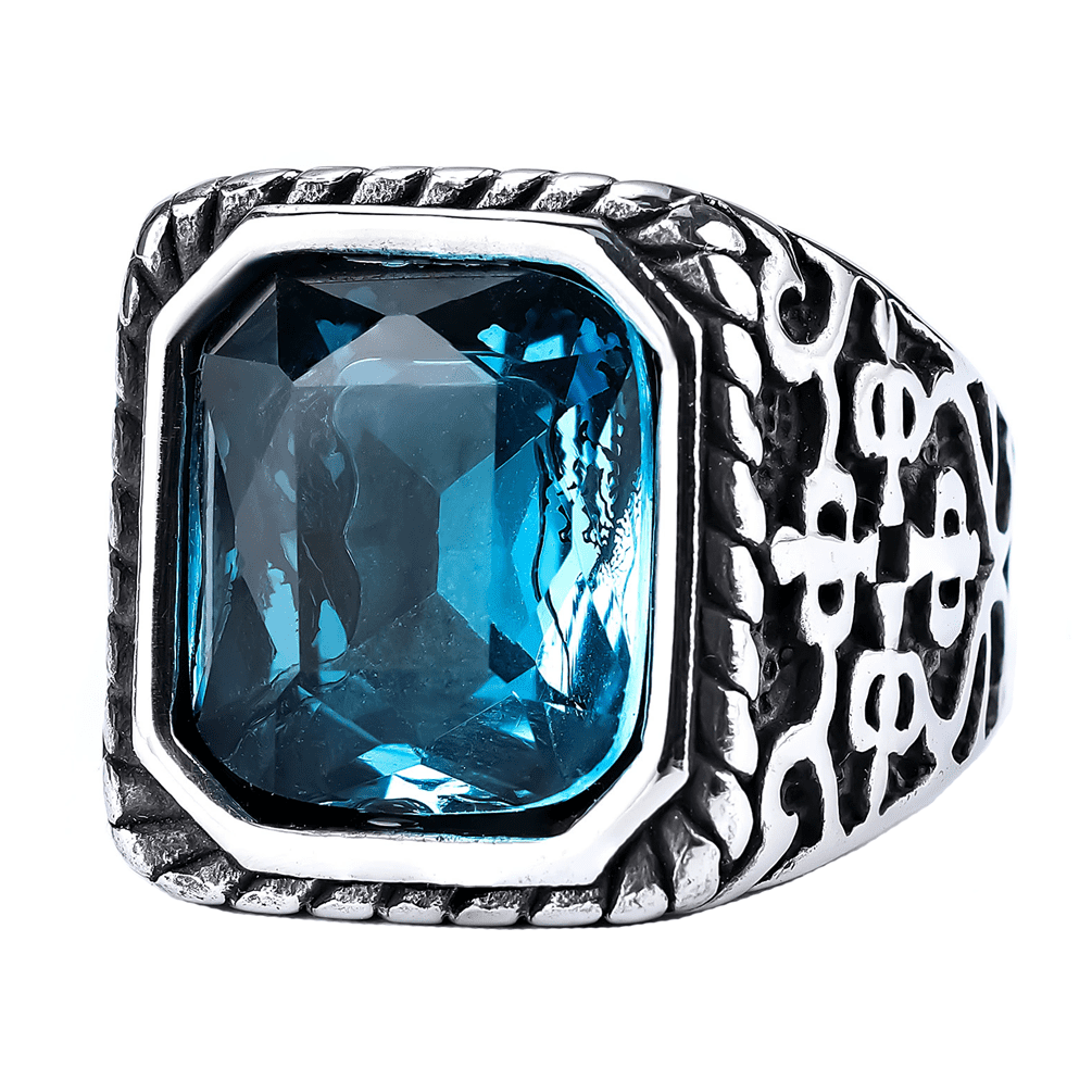 PAMTIER Men's Stainless Steel Vintage Personality Trendy Mysterious ...