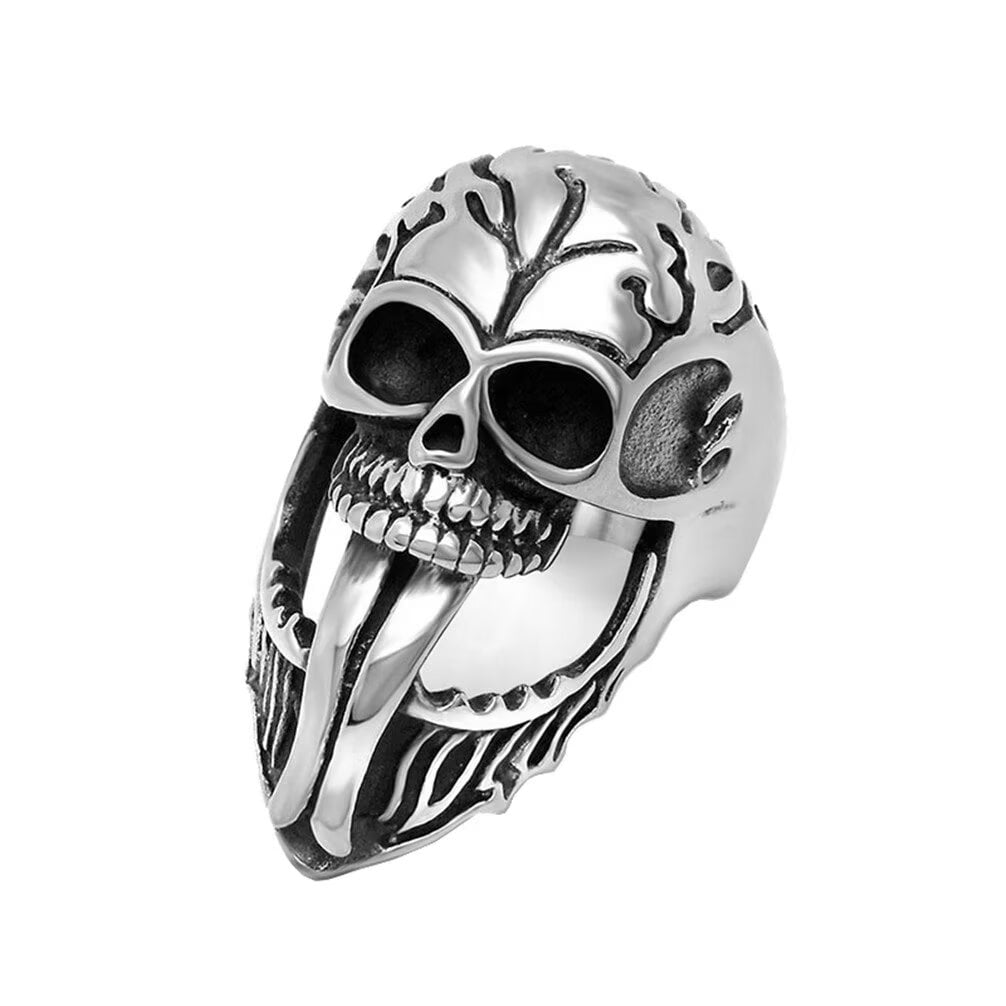 PAMTIER Men's Stainless Steel Vintage Punk Domineering Hyperbole Spit ...