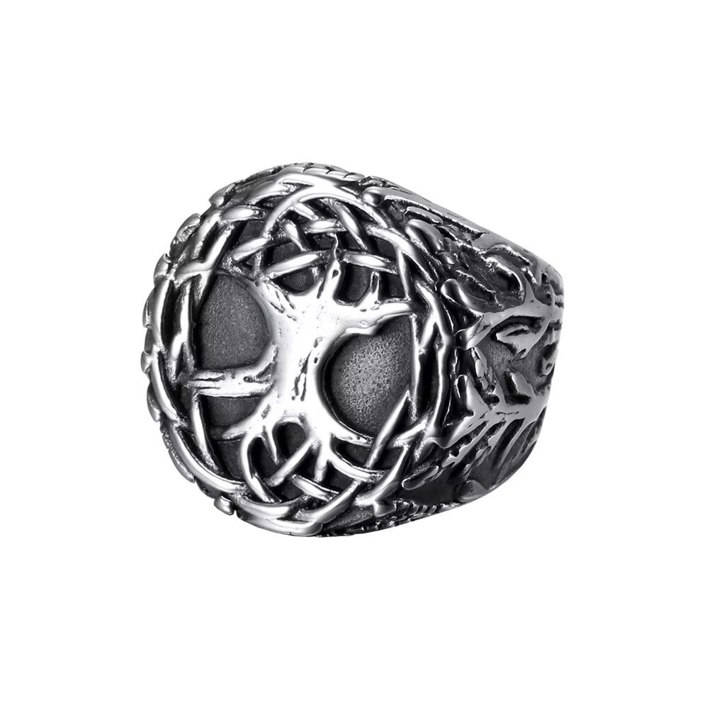 PAMTIER Men's Stainless Steel Vintage Silver Black Tone Family Tree of ...