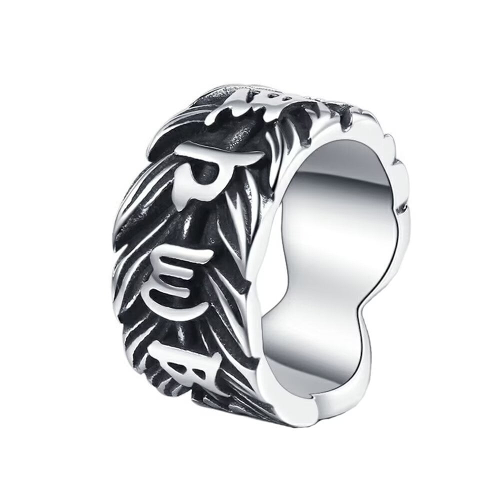 PAMTIER Men's Stainless Steel Vintage Unique 12MM 6 Words Mantra Amulet ...