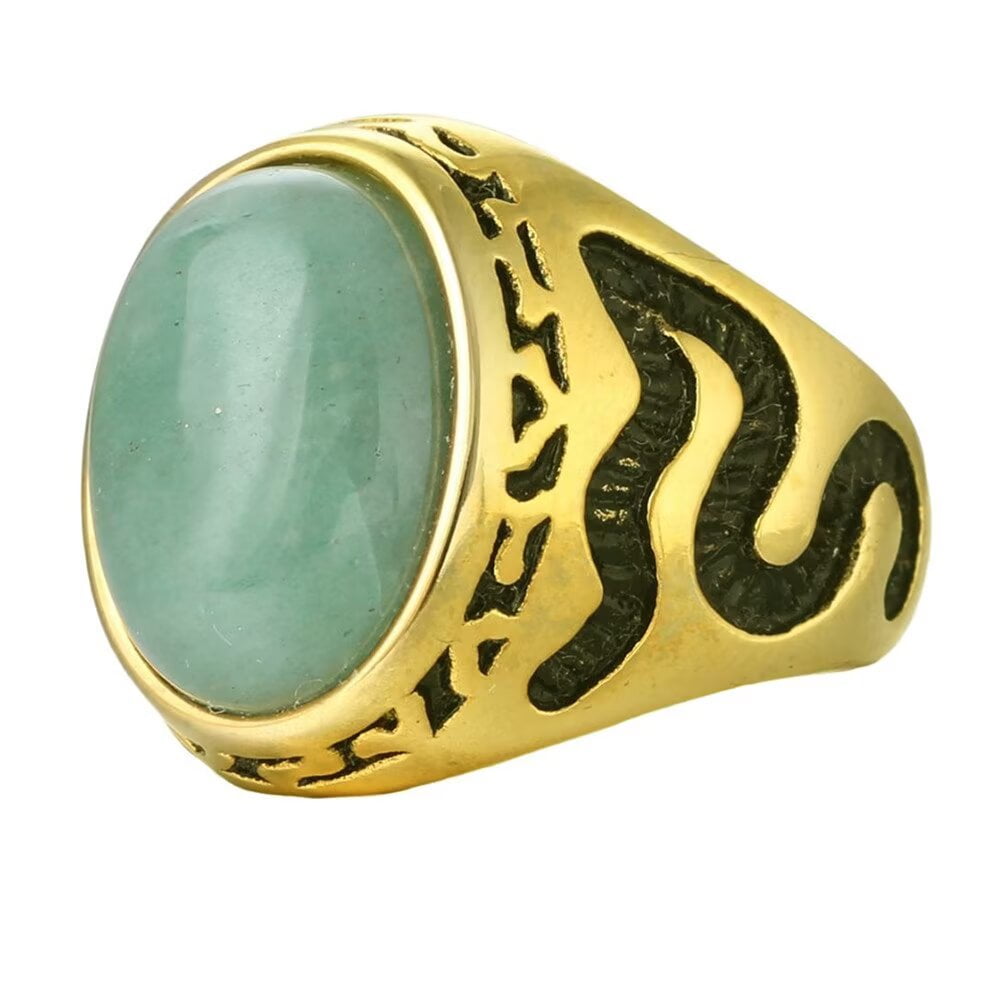 PAMTIER Men's Stainless Steel Vintage Unique Flower Pattern Sides Snake ...