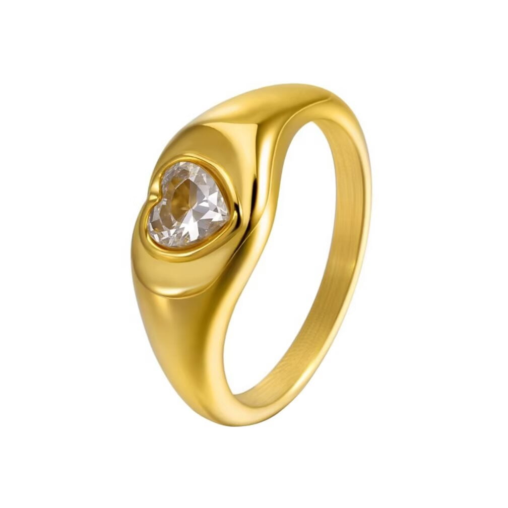 PAMTIER Men's Women's Stainless Steel Minimalist Cubic Zirconia Heart ...