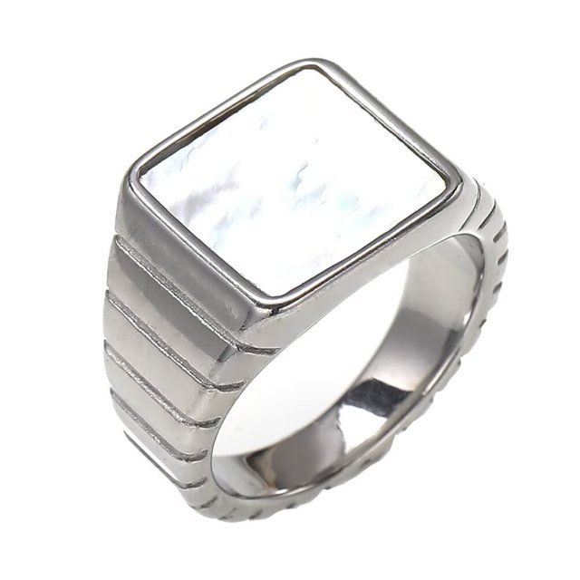 PAMTIER Men's and Women's Stainless Steel Simplicity Punk Rectangular ...