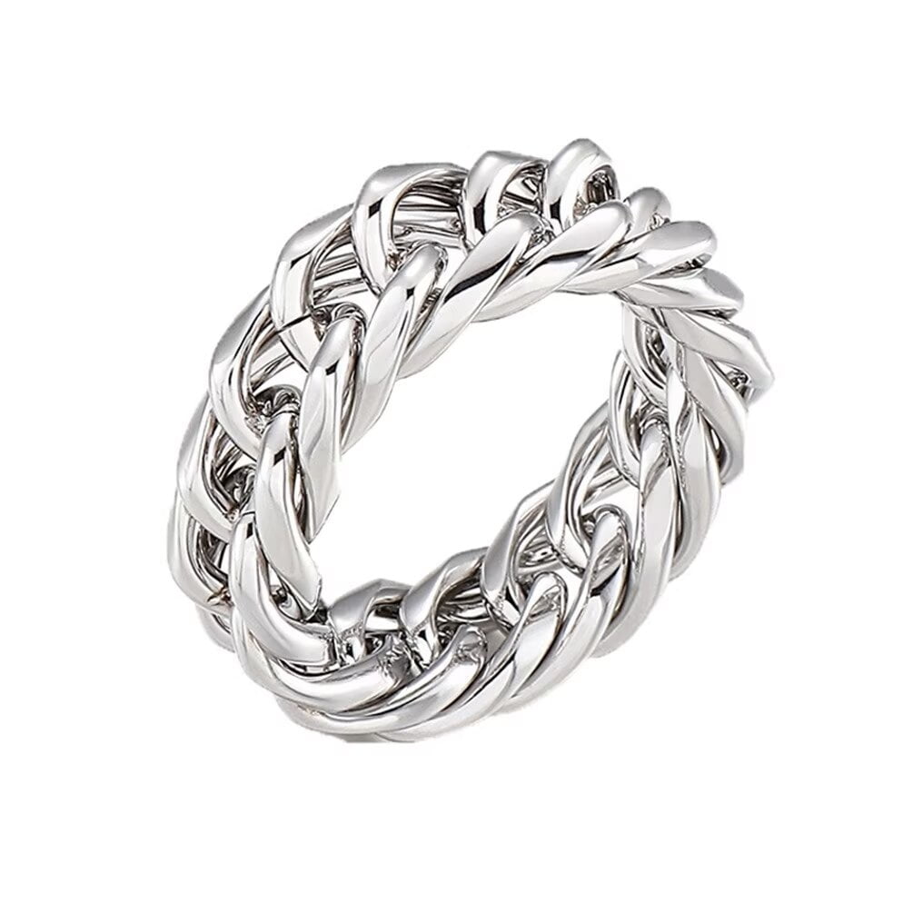 PAMTIER Mens Womens Stainless Steel 9mm Hip Hop Knot Link Chain Biker ...
