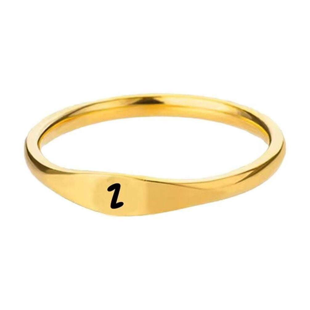PAMTIER Stainless Steel Trendy Minimalist Alphabet Stacking Initial ...