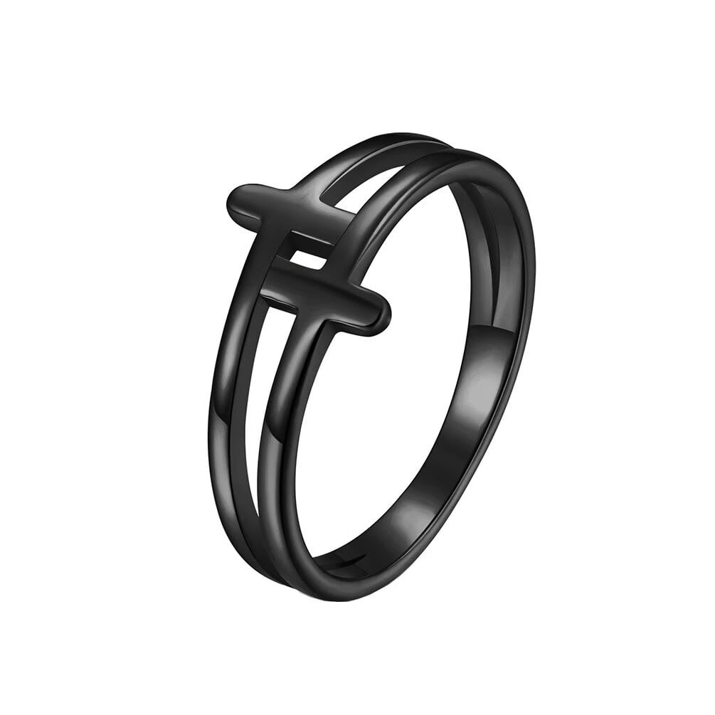 PAMTIER Unisex 10.5MM Stainless Steel Simple Classic Christian Double ...