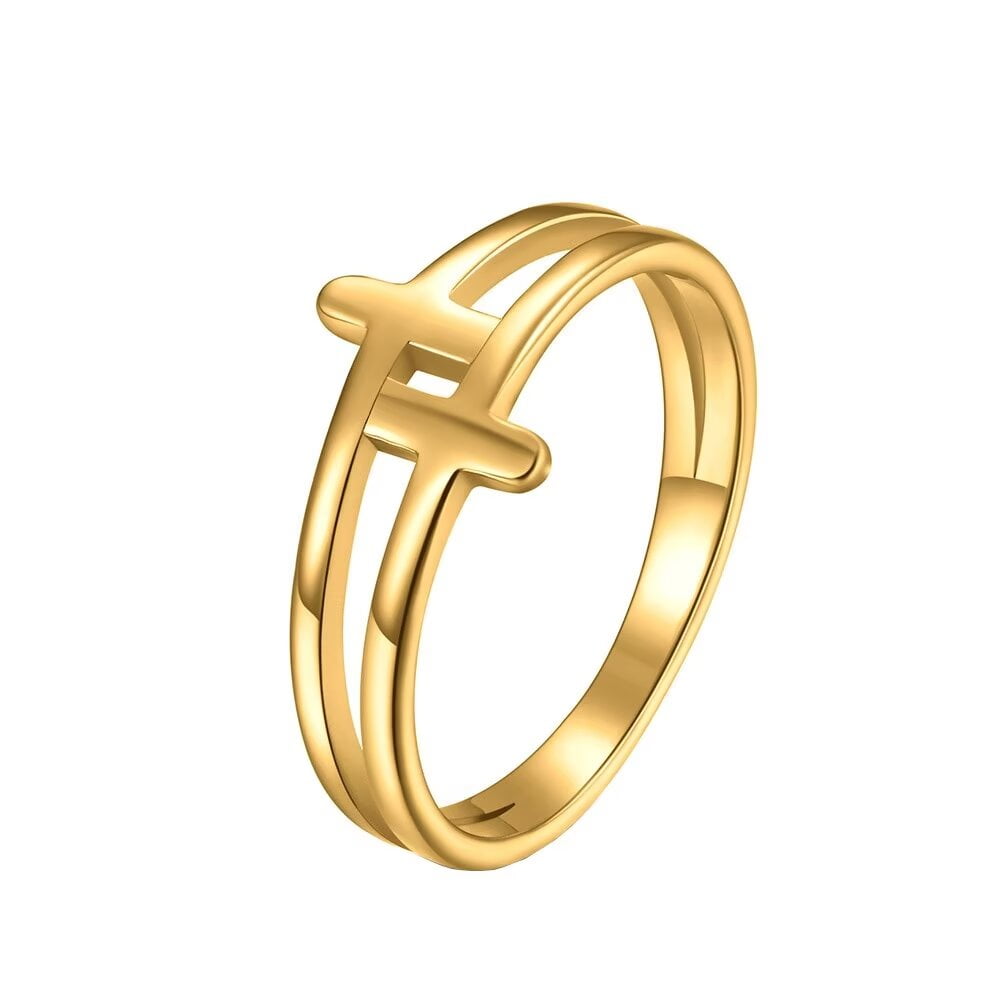 PAMTIER Unisex 10.5MM Stainless Steel Simple Classic Christian Double ...