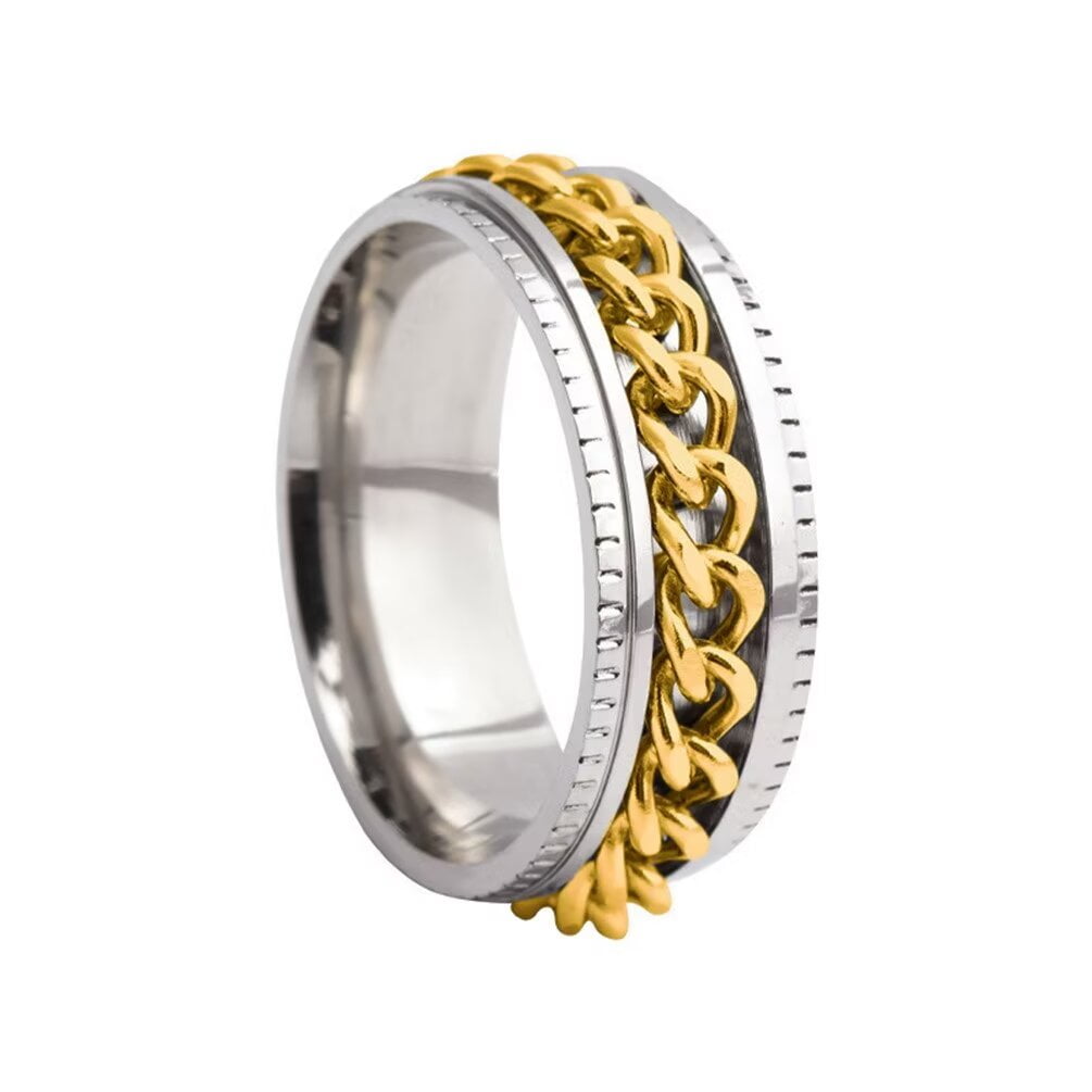 PAMTIER Unisex 8mm Stainless Steel Creative Cool Beer Bottle Opener Gold Chain Rotatable Fidget ...