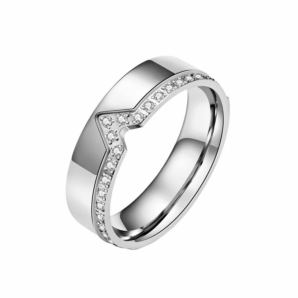 PAMTIER Unisex Stainless Steel 6mm Simple Classic V-Shaped Chevron ...