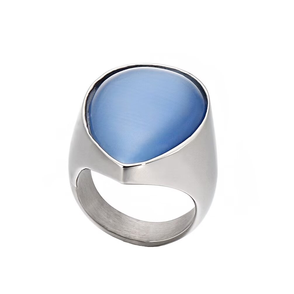 PAMTIER Unisex Stainless Steel Classic Domen Water Droplets Shape ...