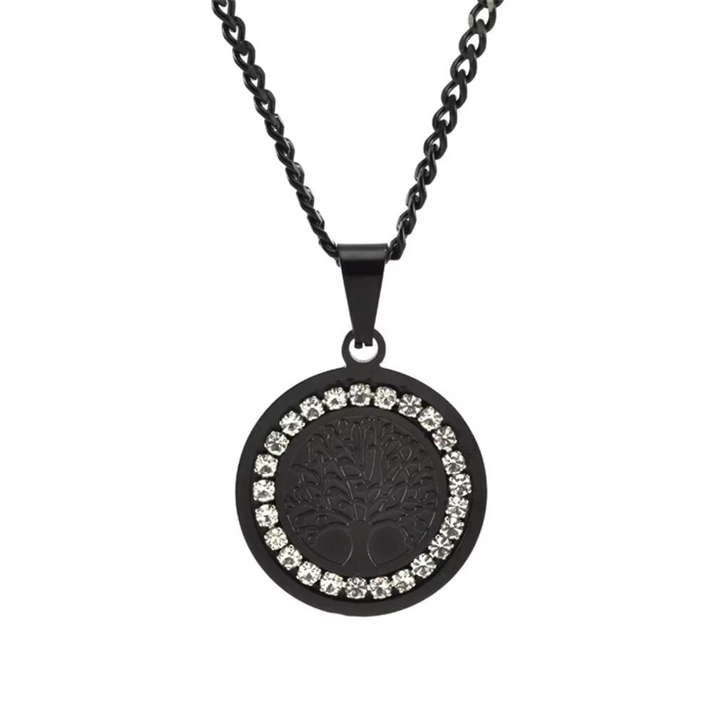 PAMTIER Unisex Stainless Steel Classic Family Tree of Life Crystal ...