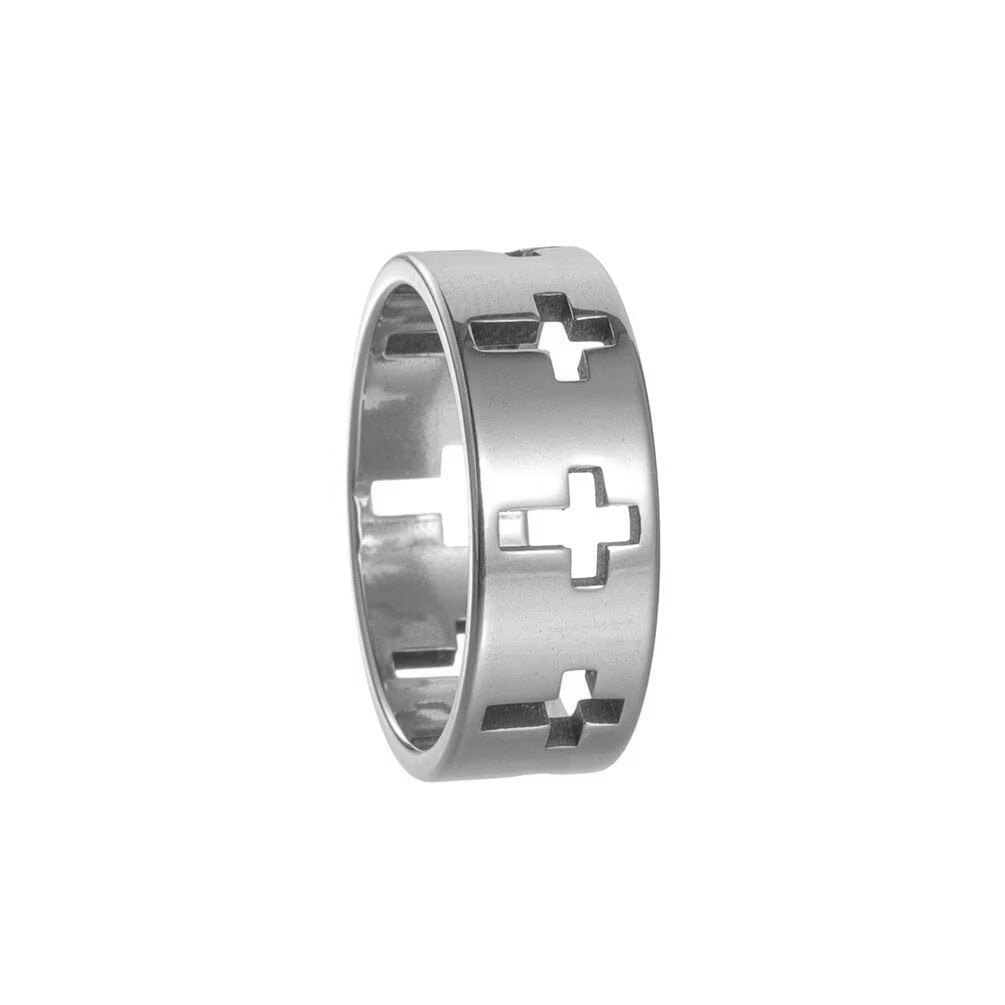 PAMTIER Unisex Stainless Steel Cool Simple Hip Hop Pipe Cut 8mm Single ...
