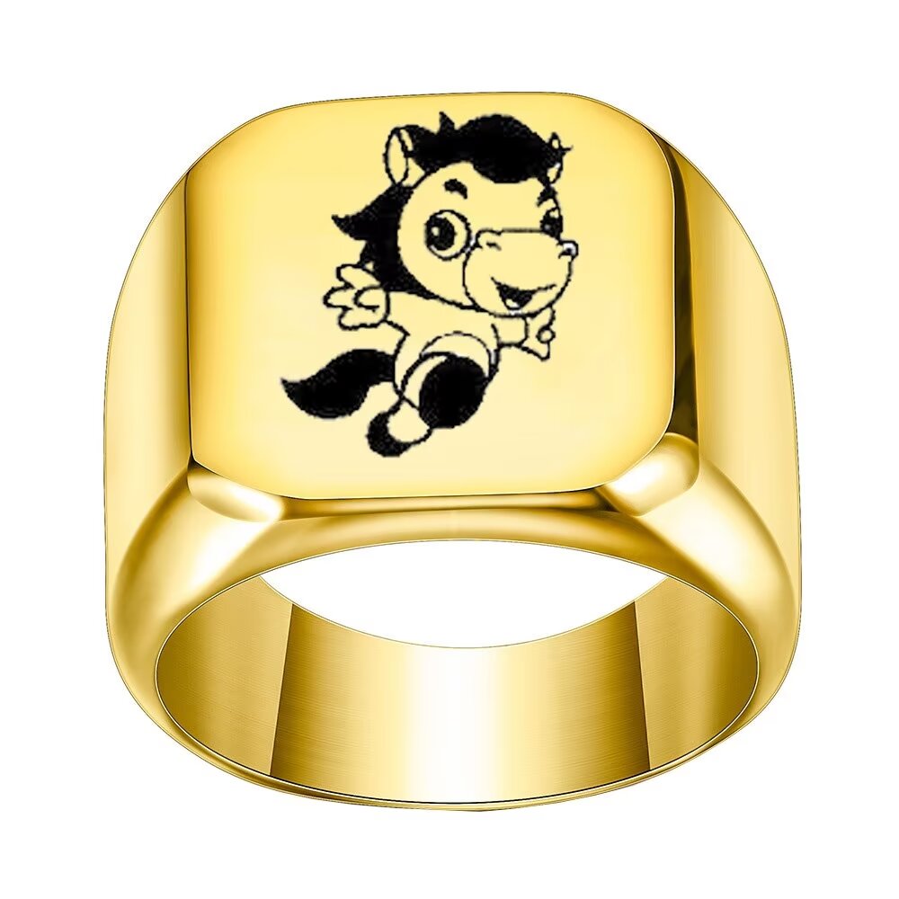 PAMTIER Unisex Stainless Steel Dome Solid 12 Chinese Zodiac Lucky ...