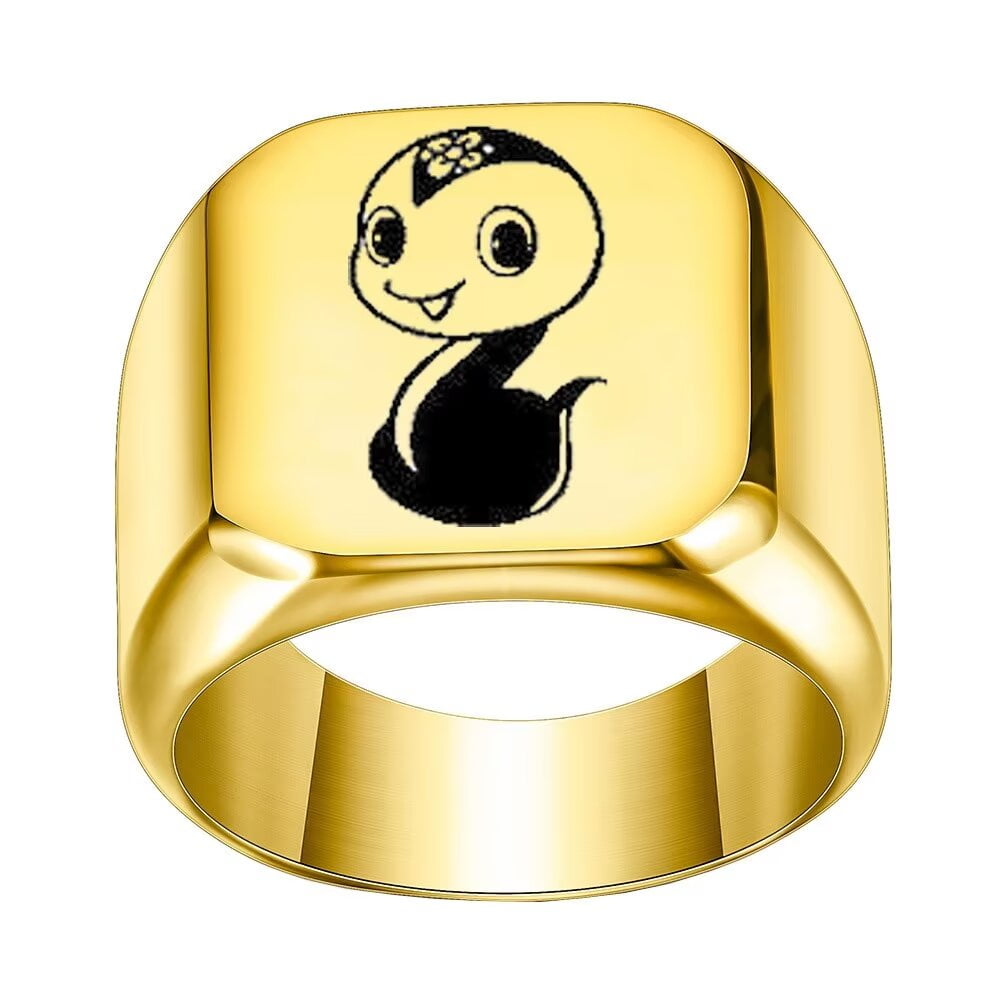 PAMTIER Unisex Stainless Steel Dome Solid 12 Chinese Zodiac Lucky ...