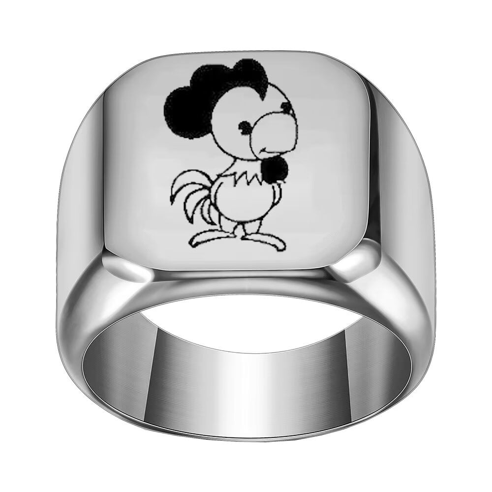 PAMTIER Unisex Stainless Steel Dome Solid 12 Chinese Zodiac Lucky ...