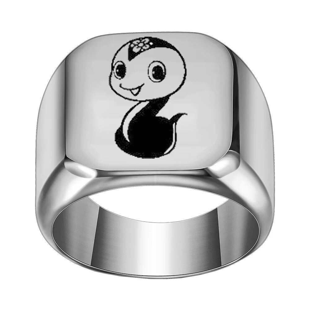PAMTIER Unisex Stainless Steel Dome Solid 12 Chinese Zodiac Lucky ...