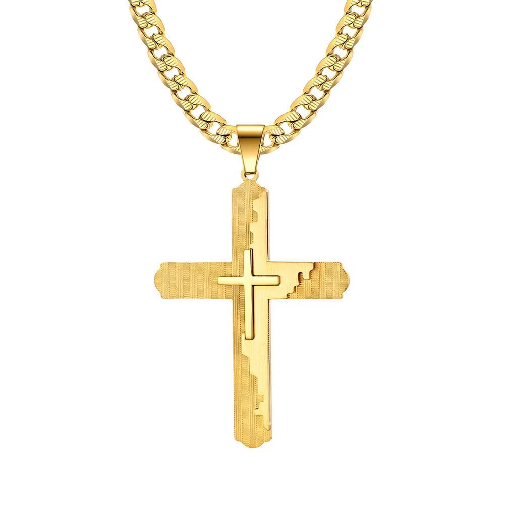 PAMTIER Unisex Stainless Steel Hip Hop Punk Irregular Three-Layer ...