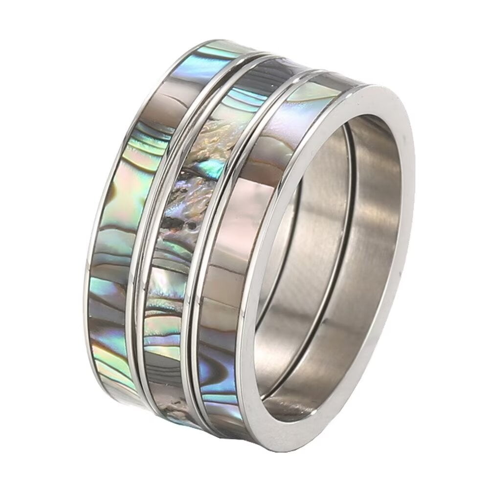 PAMTIER Unisex Stainless Steel Personality Creative Multi-Ring ...