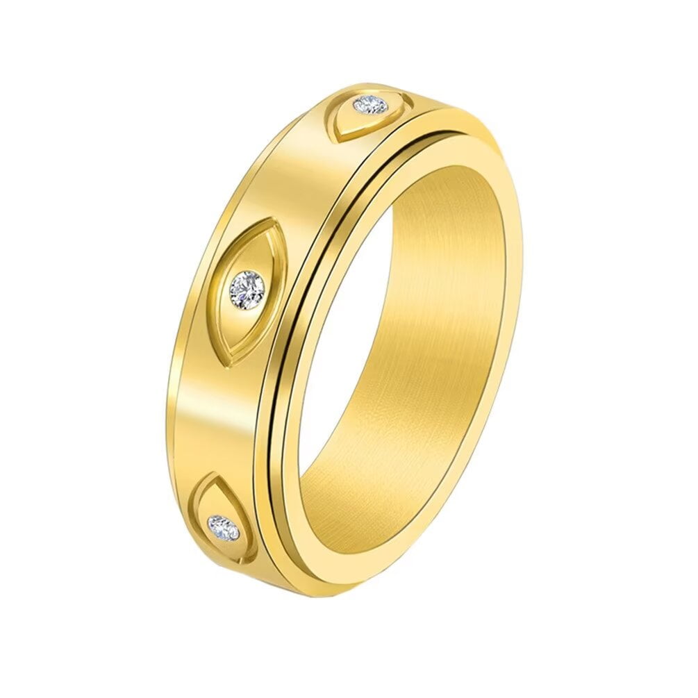 PAMTIER Unisex Stainless Steel Retro All Seeing Eye of God Rotatable ...