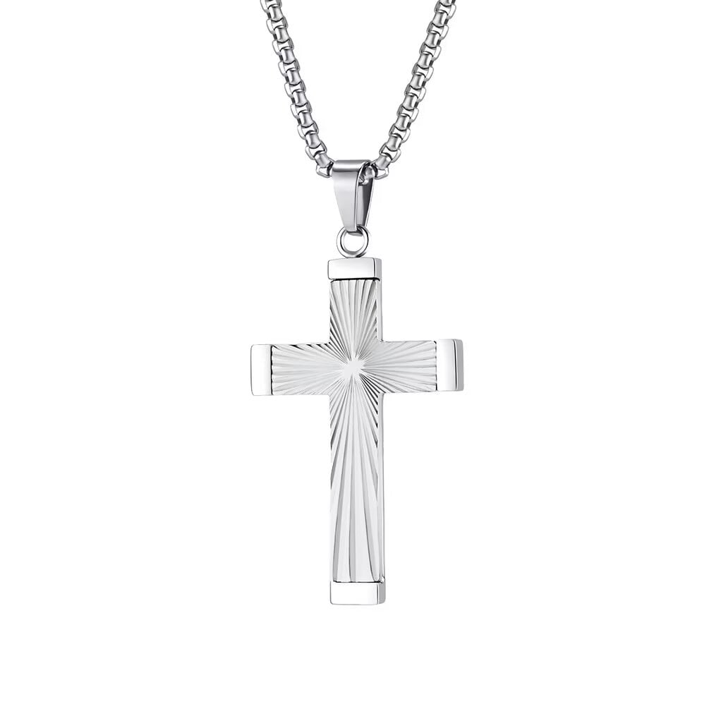 PAMTIER Unisex Stainless Steel Simple Hip Hop 2 Colors Refraction Ray ...