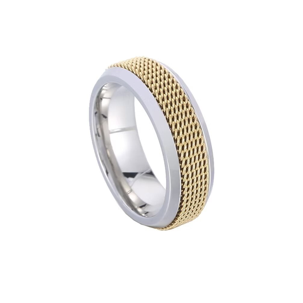 PAMTIER Unisex Stainless Steel Simple Stackable Weave Braided Wire Mesh ...