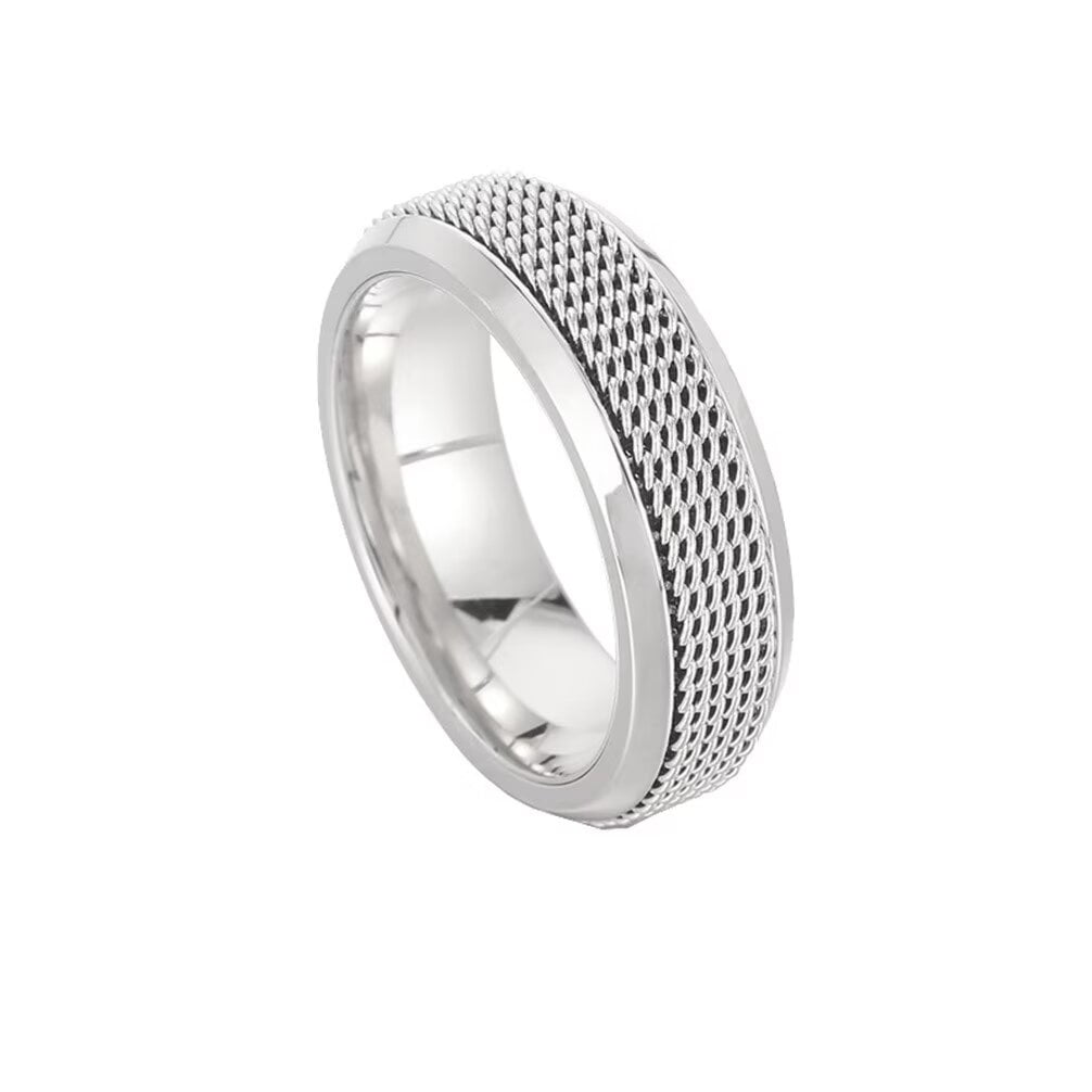 PAMTIER Unisex Stainless Steel Simple Stackable Weave Braided Wire Mesh ...