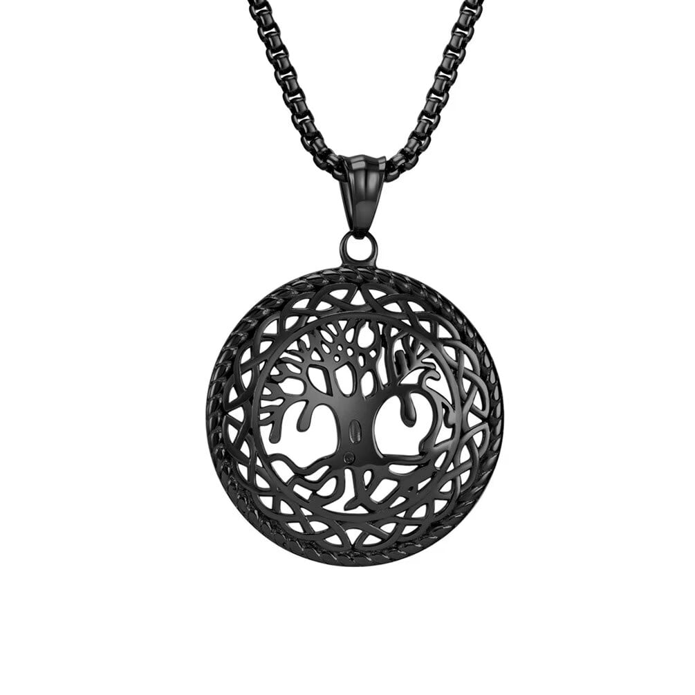 PAMTIER Unisex Stainless Steel Vintage Cut Out Family Tree of Life ...