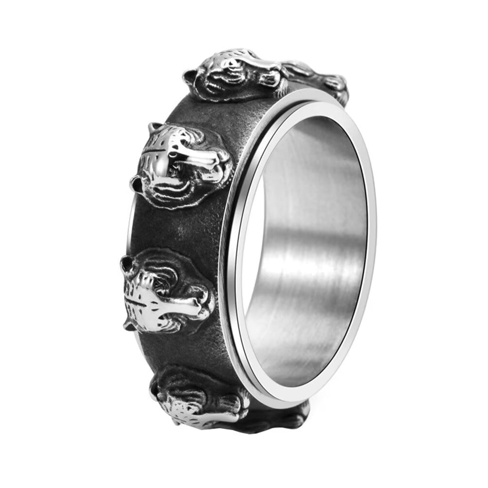 PAMTIER Unisex Stainless Steel Vintage Domineering 9mm Cool Tiger Head ...