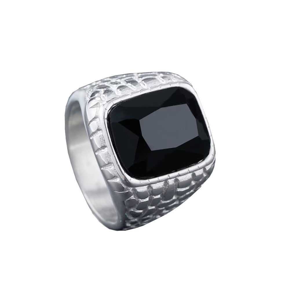 PAMTIER Unisex Stainless Steel Vintage Domineering Cool Large Square ...