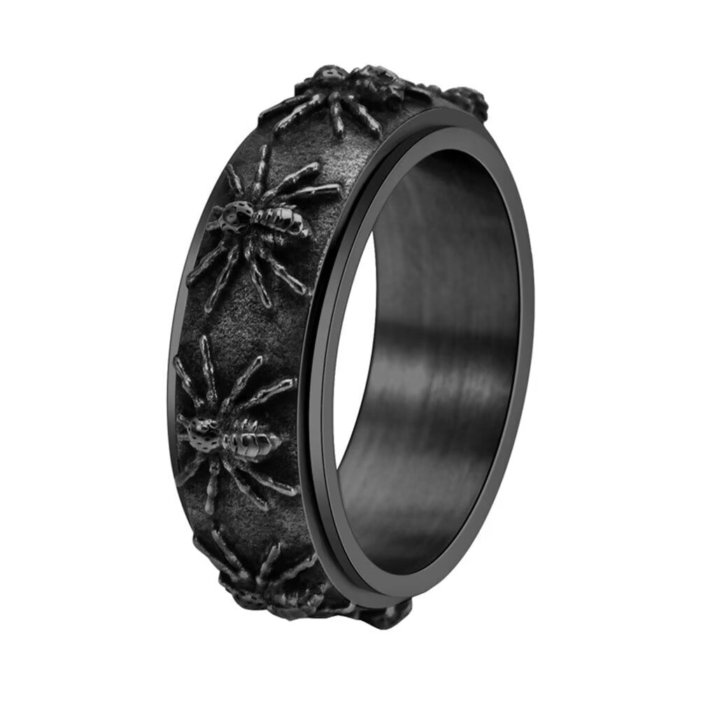 PAMTIER Unisex Stainless Steel Vintage Hip Hop 8mm Cool Terrible Spider ...