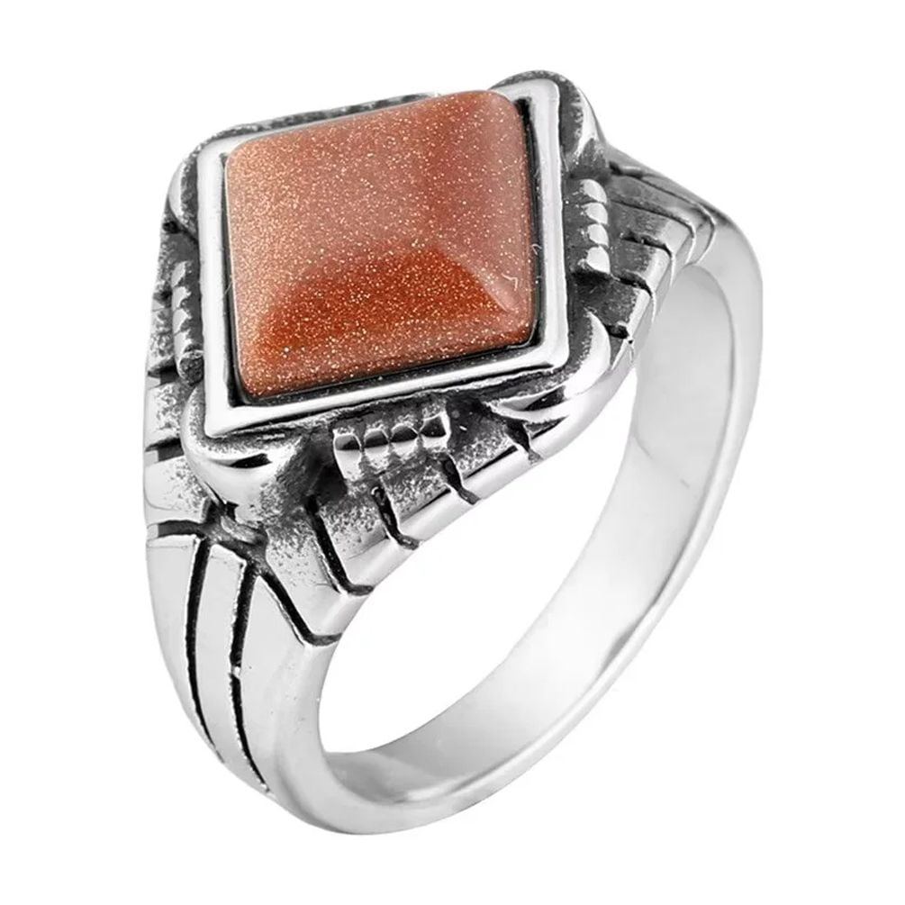 PAMTIER Unisex Stainless Steel Vintage Punk Geometry Square Cut ...
