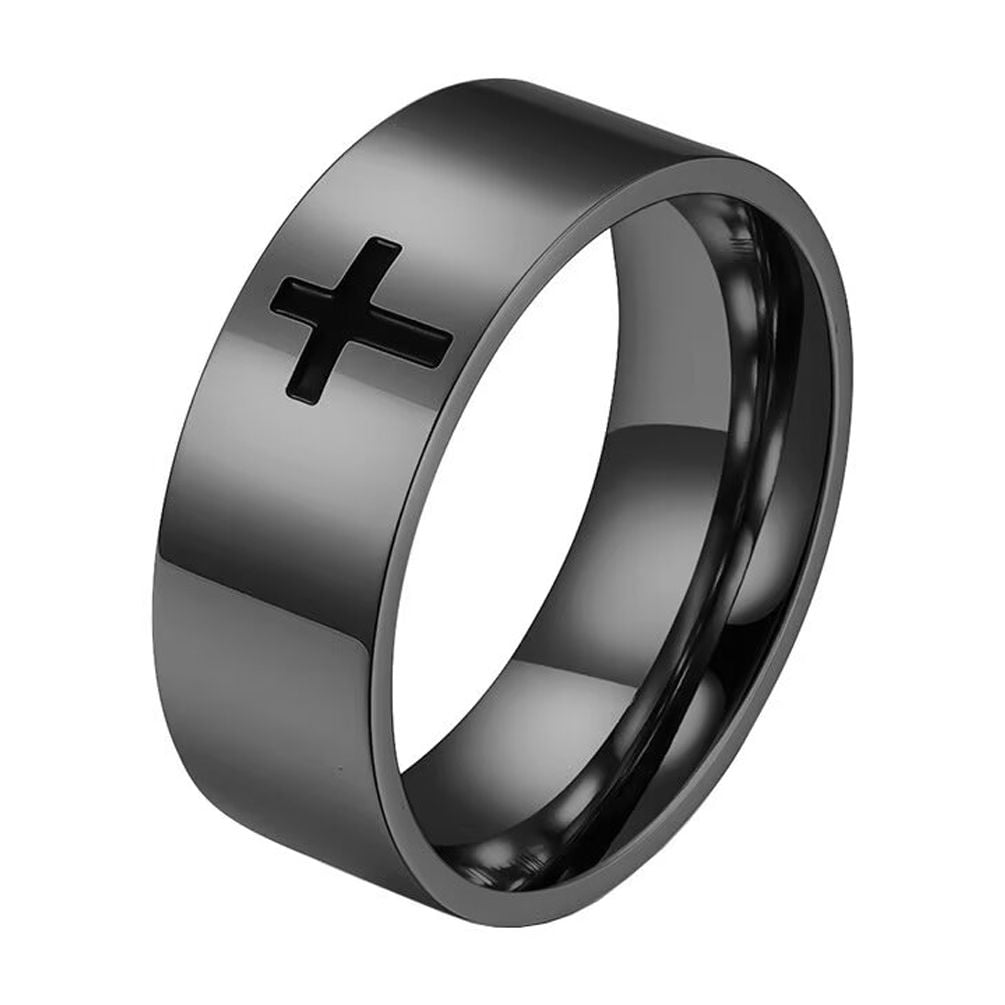 PAMTIER Unsiex Stainless Steel Simple 8mm Christ Lord Prayer Cross ...