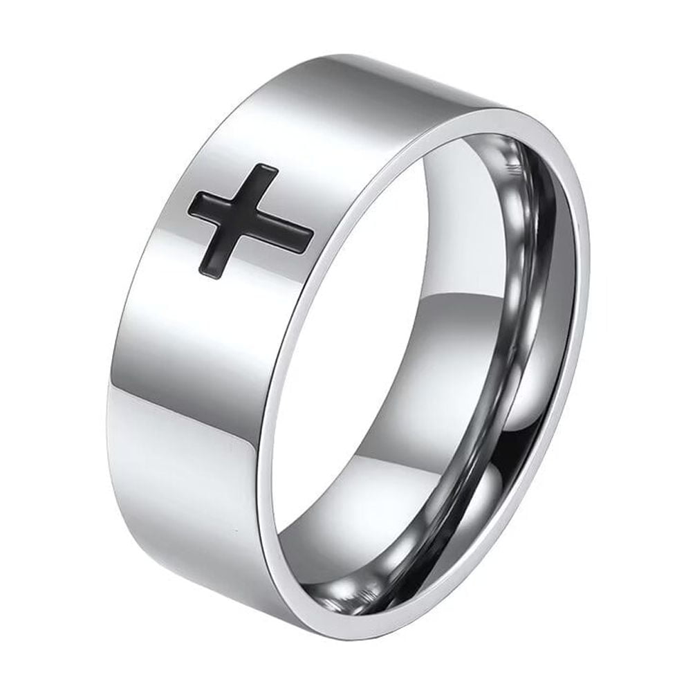 PAMTIER Unsiex Stainless Steel Simple 8mm Christ Lord Prayer Cross ...