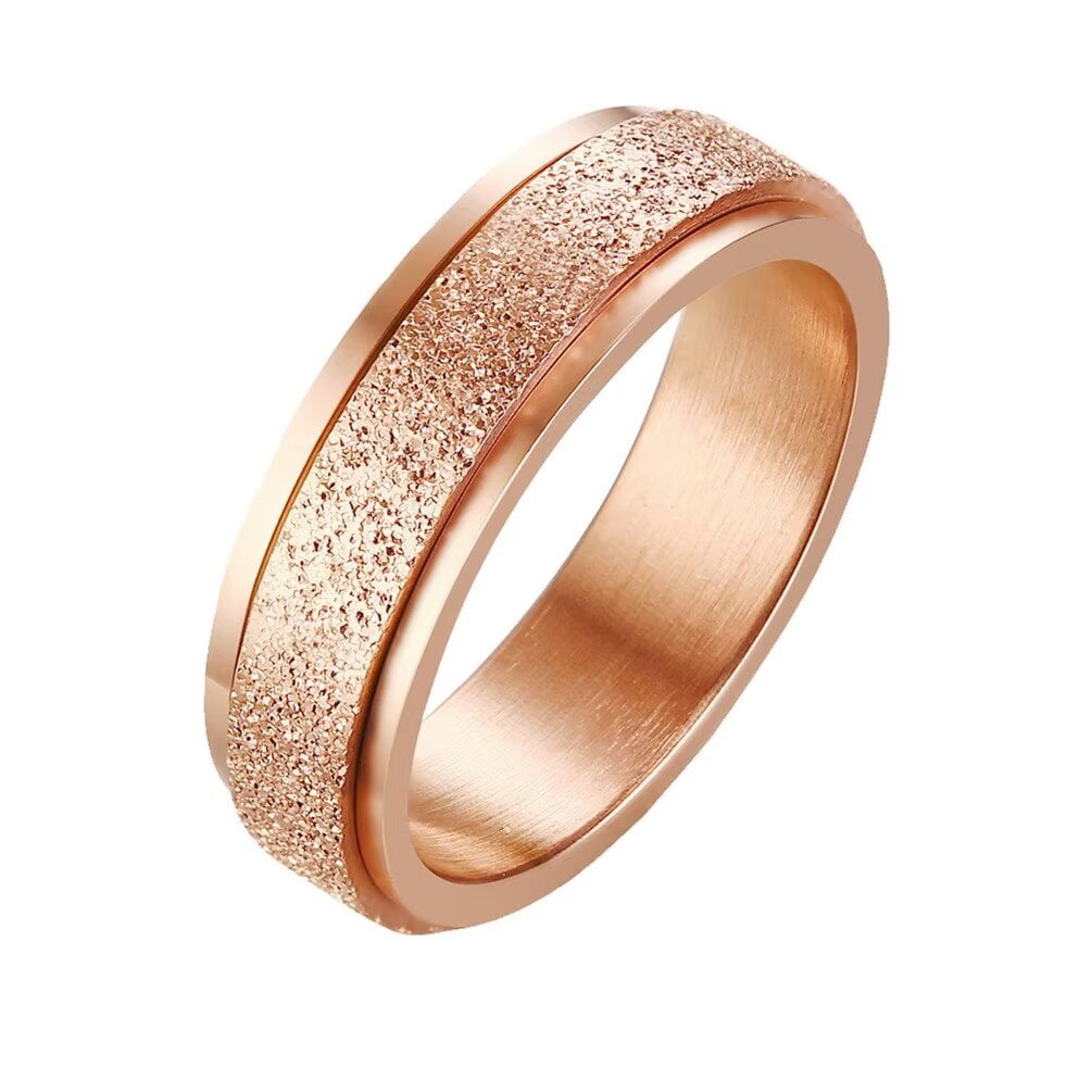 PAMTIER Women's Men's Stainless Steel 6MM Sandblast Finish Worry ...