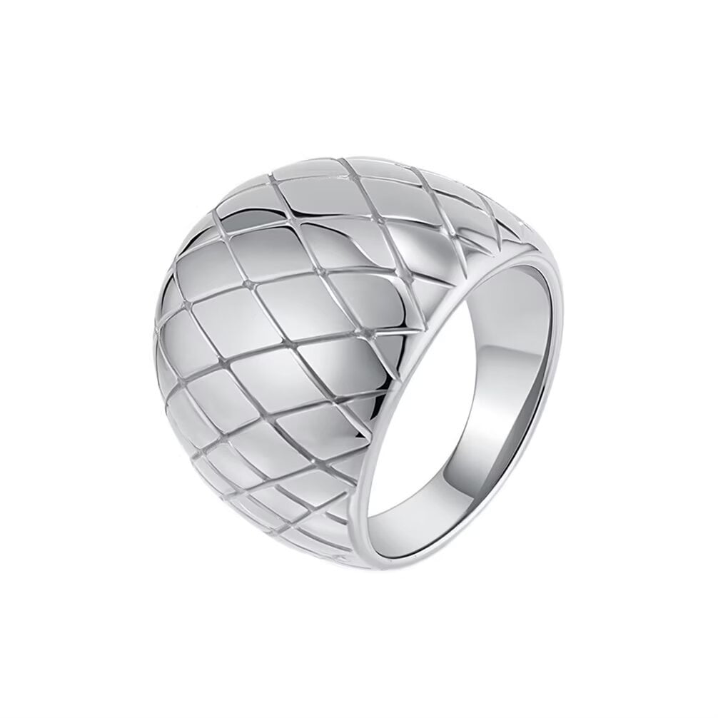 PAMTIER Women's Stainless Steel Chunky Dome Mesh Statement Ring Silver ...