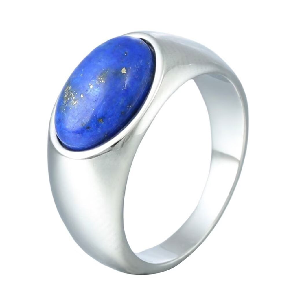 PAMTIER Women's Stainless Steel Vintage Personality Cool Plain Oval ...