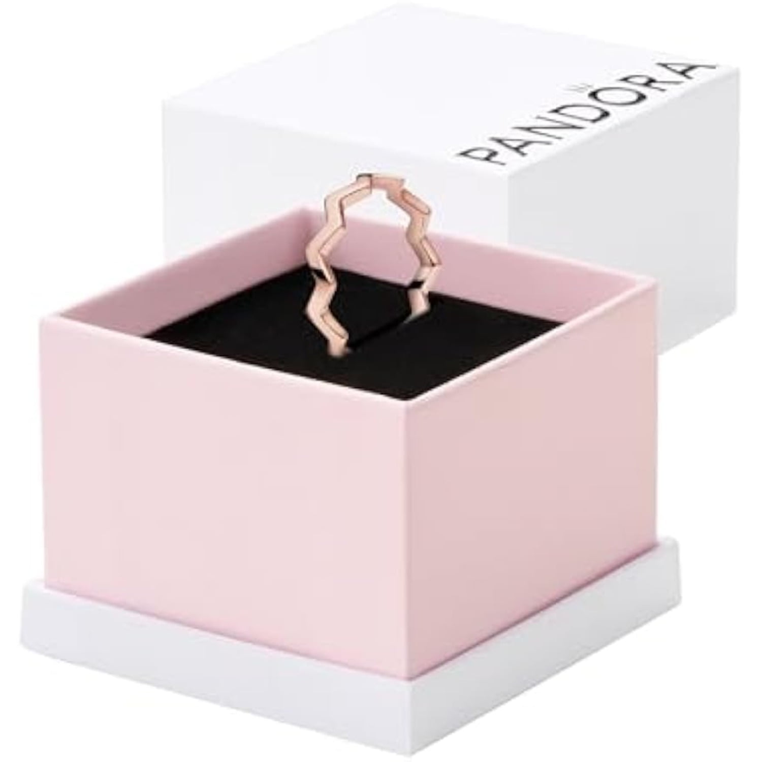 PAN_DORA Polished Zigzag Ring - Contemporary & Classic Ring - Rose Gold Ring for Women ...