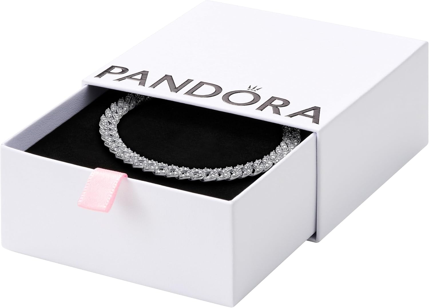 PAN_DORA Timeless Pavé Cuban Chain Bracelet - Gift for Her - Sterling ...