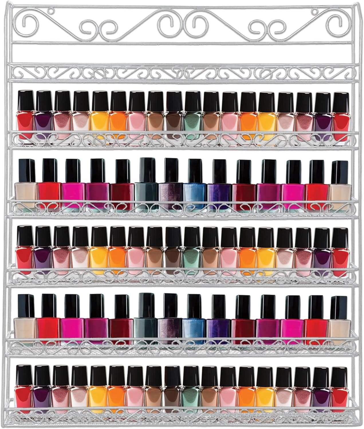 PANA 6 Tier Wall Mounted Metal Rack Shelf, Versatile Organizer for Nail ...