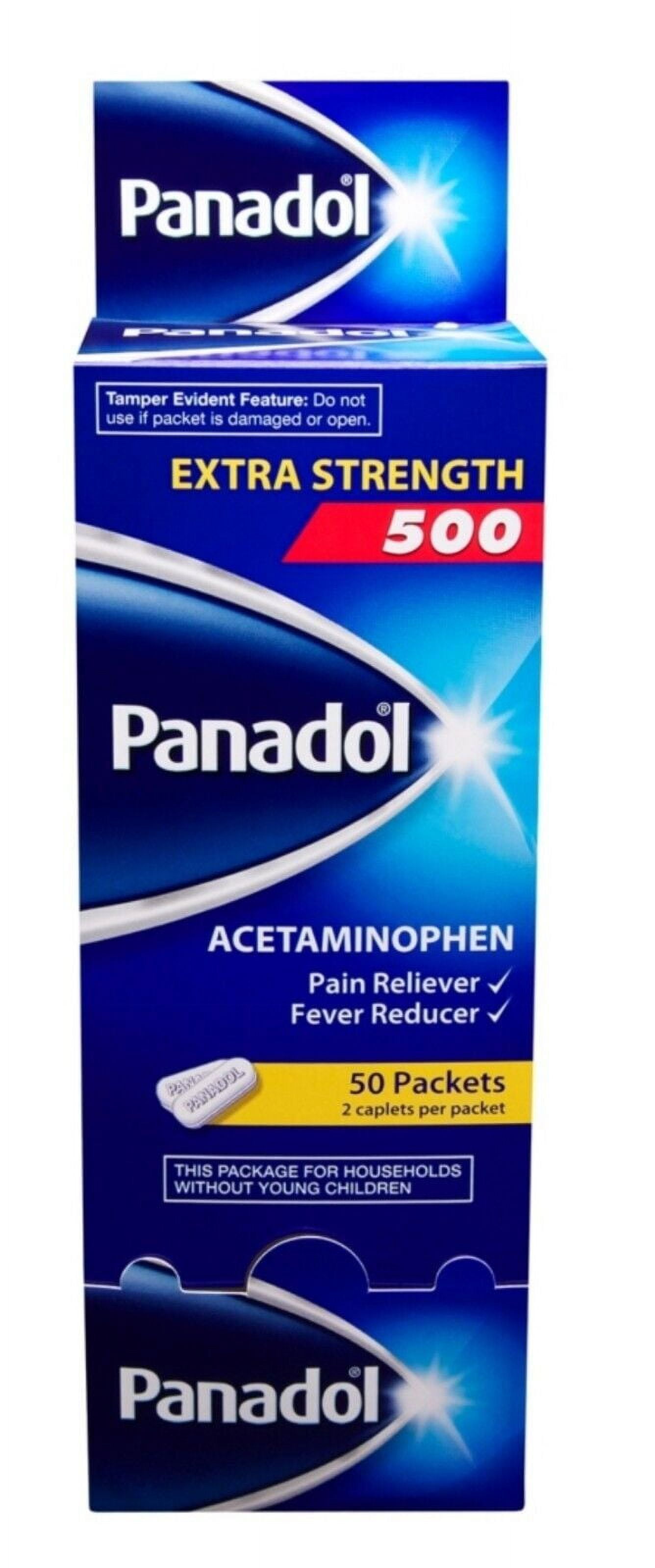 PANADOL 500 mg Extra Strength Caplets Family Size Pain Reliever 50 PKS ...