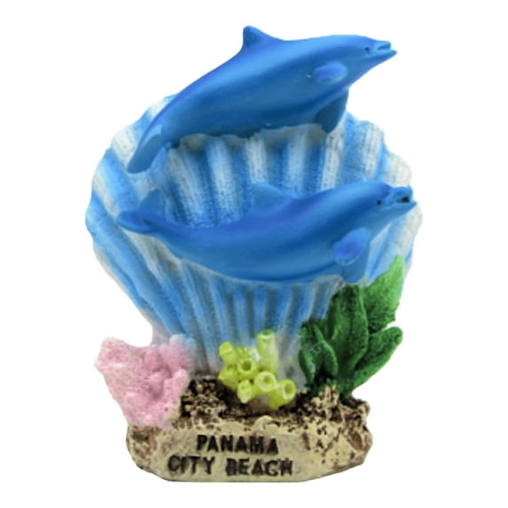 Figurine Multicolor Dolphins Swimming Clam Shell Reef Panama City ...
