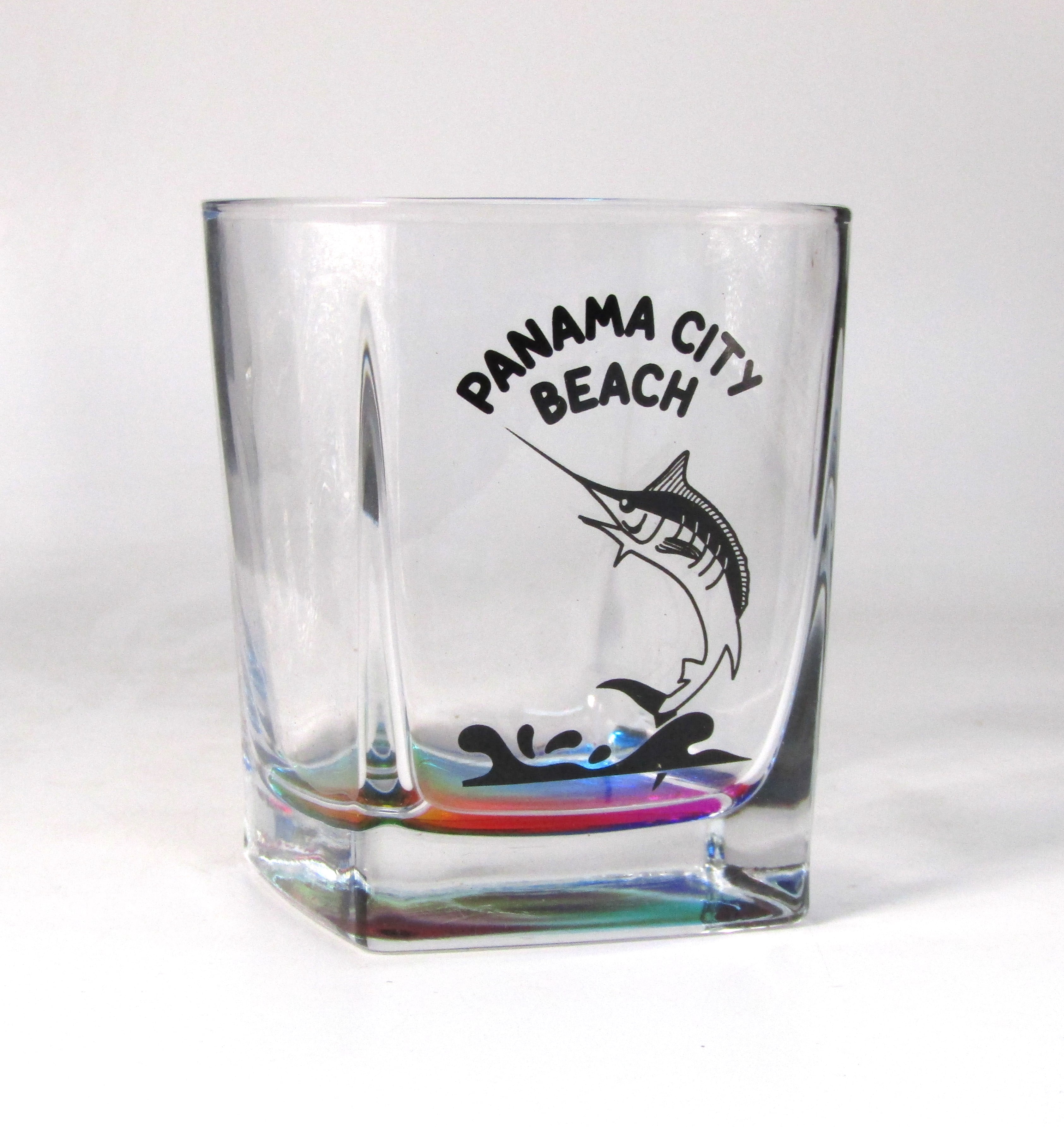 Square Glass Smooth Rainbow Burst Panama City 10oz -Beach Hut Inc ...