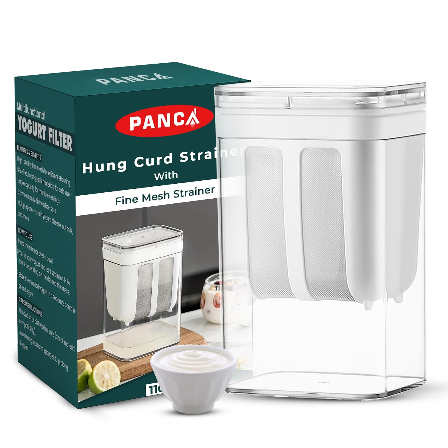PANCA Hung Curd Strainer Box Curd Maker and Greek Yogurt Maker 1100ml ...