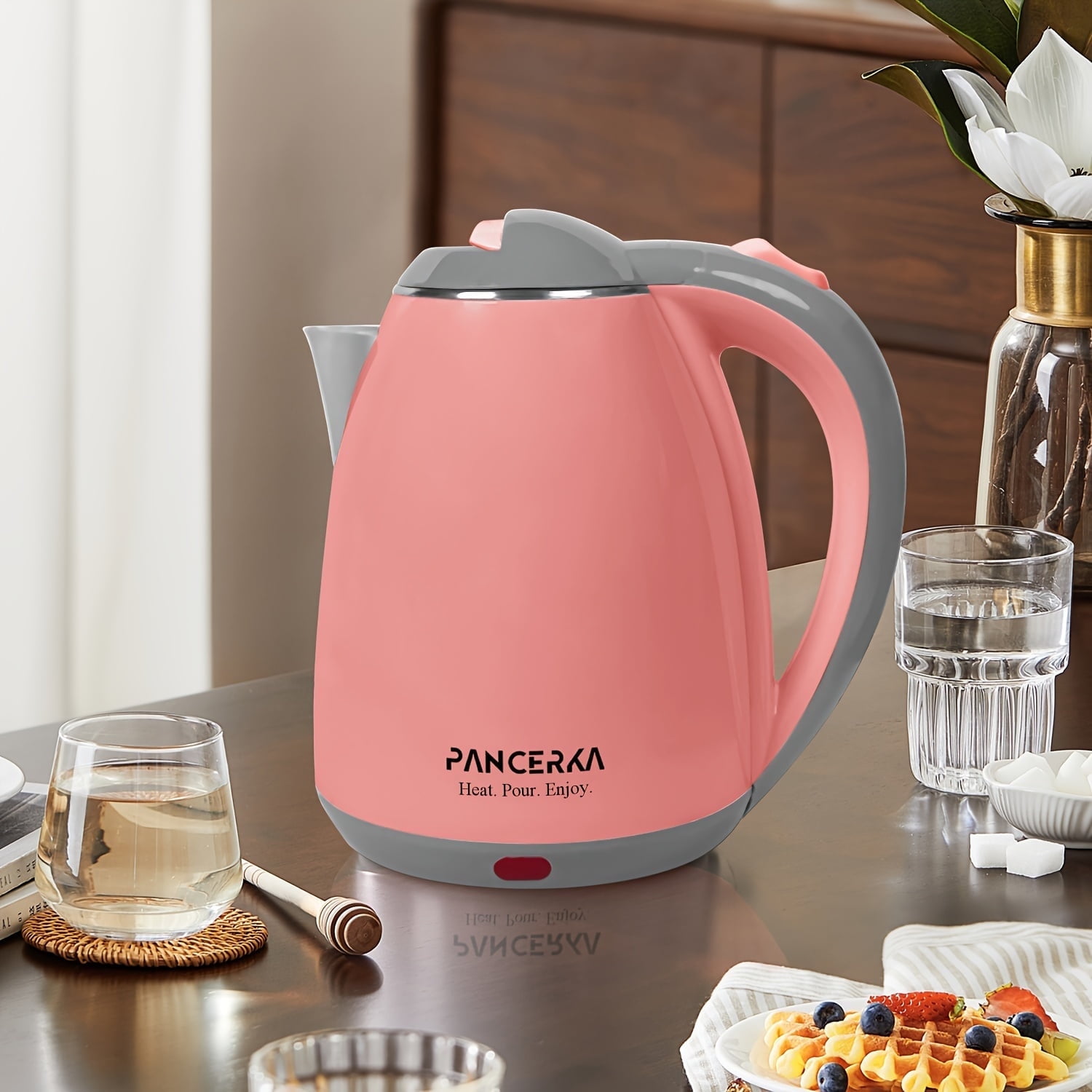 PANCERKA Chic Rapid Boil Kettle, 1.8L Cordless Water Warmer, Pink ...