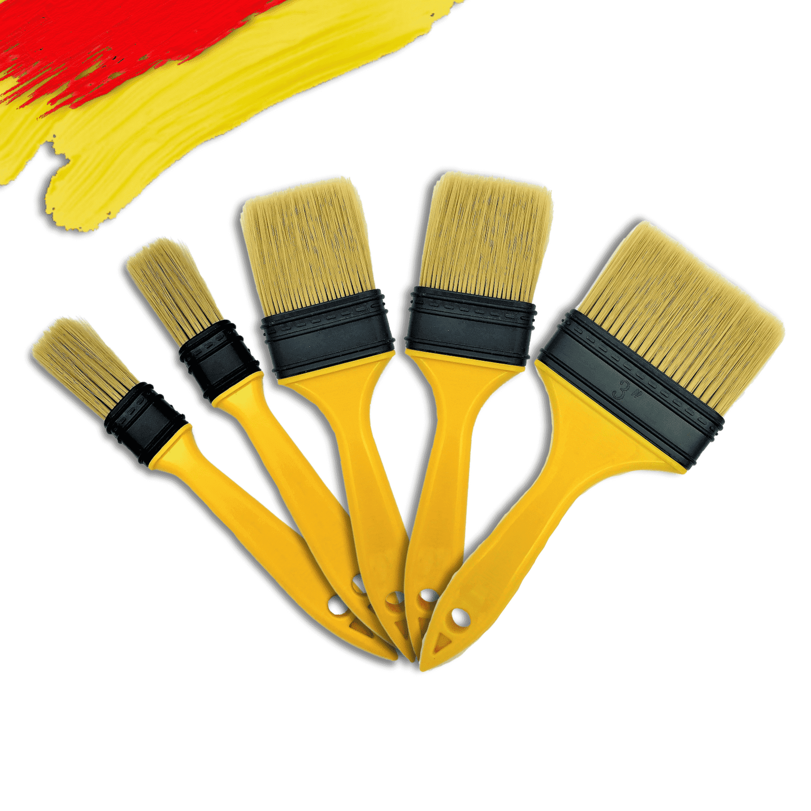 PANCLUB Paint Brushes for Walls 5 pcs, Chip Brush Set, 1, 1, 2, 2, 3 ...