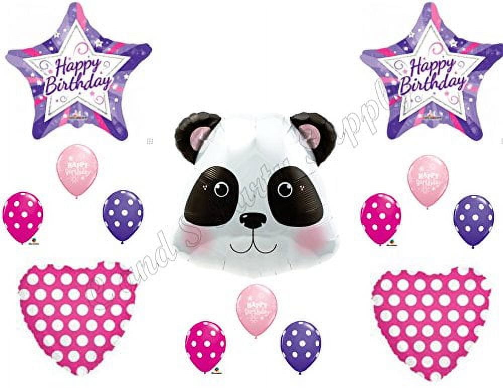 PANDA Happy Birthday Balloons Decoration Supplies Party Children Girl ...